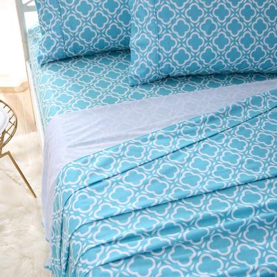 Cina Set di lenzuola in microfibra di flannella personalizzato -Luxury Printed 4 Piece Bedding Collection per hotel in vendita