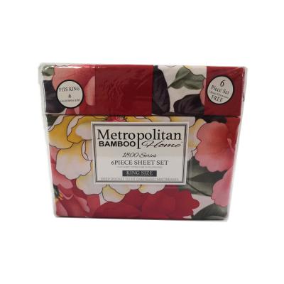 Cina Reactive Printed Floral 100% Polyester Home Textiles Set di sei in colori personalizzati in vendita