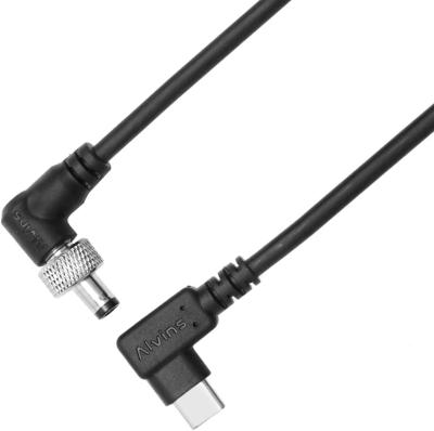 중국 알빈 케이블 PD USB-C 타입-C 로킹 DC 12V 코일 전력 케이블 아토모스 쇼곤, 블랙매직 비디오 지원, 홀리랜드 화성, 오른쪽 각 판매용