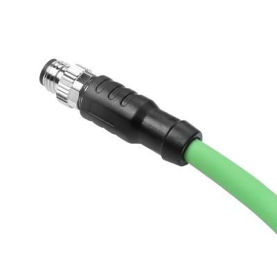 China Alvin's Cables M8 A-Code 4 Pin Male to RJ45 Ethernet Cable Cat6a High-Flex Shielded for Beckhoff ZK1090-3191 Industrial Automation EtherCAT Fieldbus 20in/50cm for sale