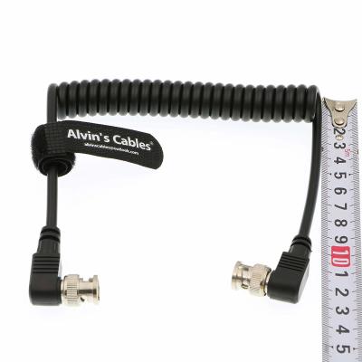 China Cable de extensión en espiral del poder de la cámara de HD SDI BNC de ángulo recto a BNC de ángulo recto en venta