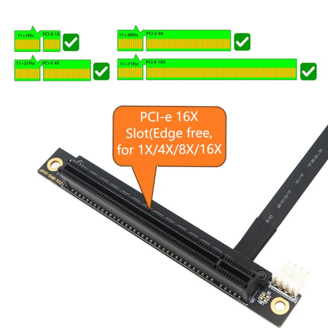 M.2 NGFF Key A-E to PCI-E 16X Adapter Cable connection details
