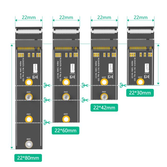 M.2 Key M to Key A+E adapter specifications