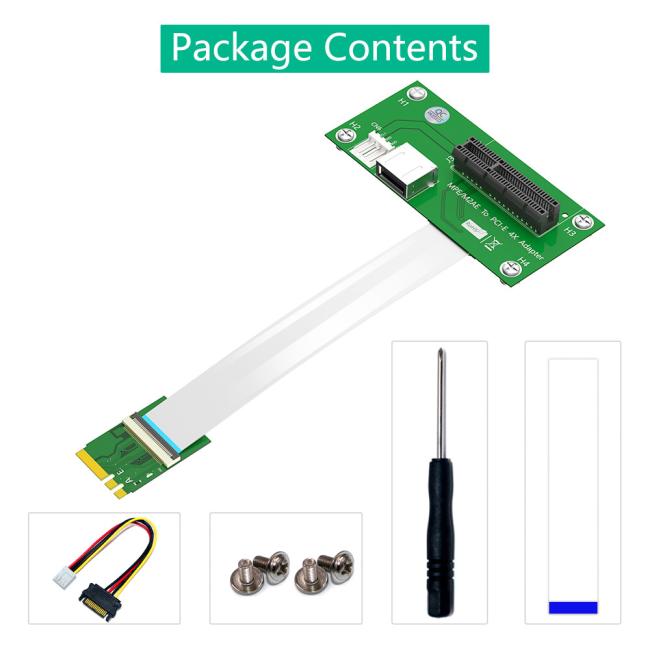 8Gbps PCI E Riser Cable NGFF M.2 Key A/E To PCI-E Express X4 USB Riser Card - Size Comparison