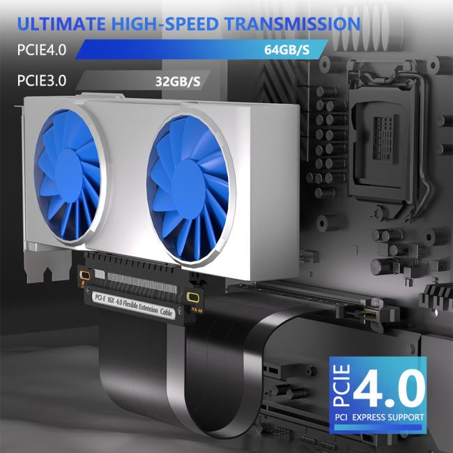 PCI-E 4.0 Riser Cable length demonstration