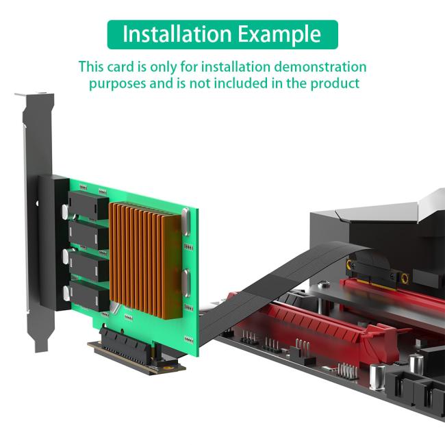 90° Reverse PCIE Slot Adapter - Front View
