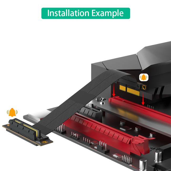 90° Reverse PCIE Slot Adapter - Installation Example