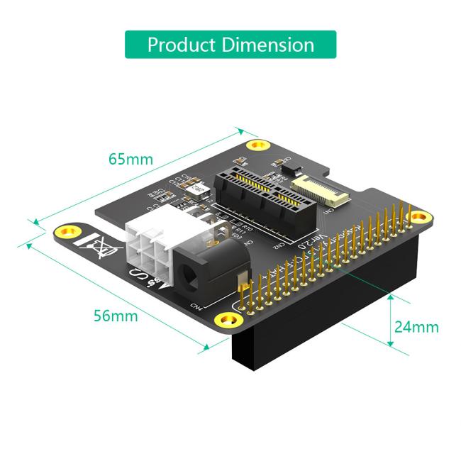 Raspberry Pi PCIe adapter side view