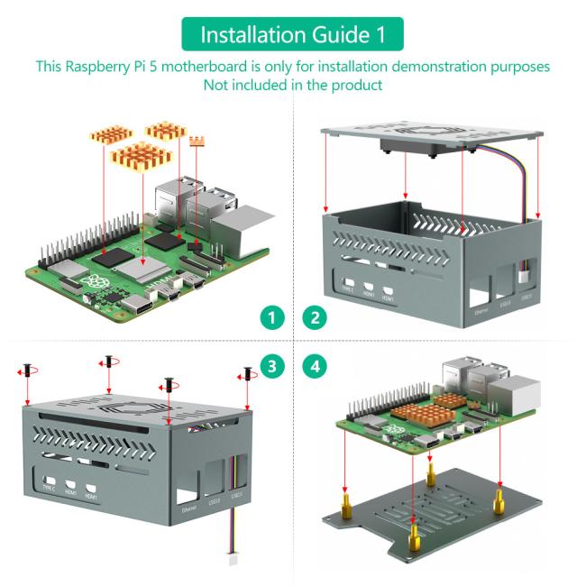 Raspberry Pi 5 case assembly components