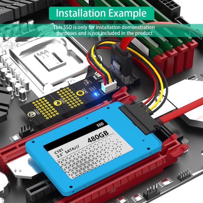 NGFF M.2 to SATA adapter package contents