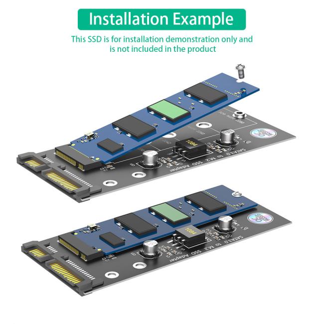 M.2 to SATA adapter installation diagram
