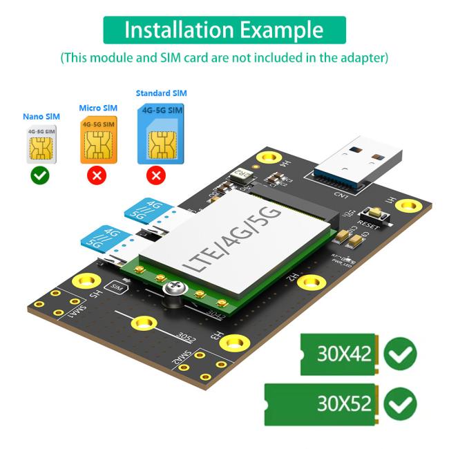 M.2 to USB 3.0 adapter front view