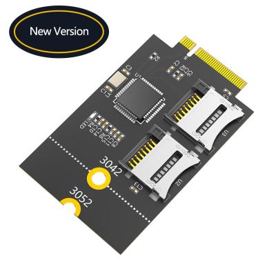 China Dual Micro SD Card, TF Card to NGFF M.2 Key B Adapter(Supports USB Bus, not SATA Bus) for sale