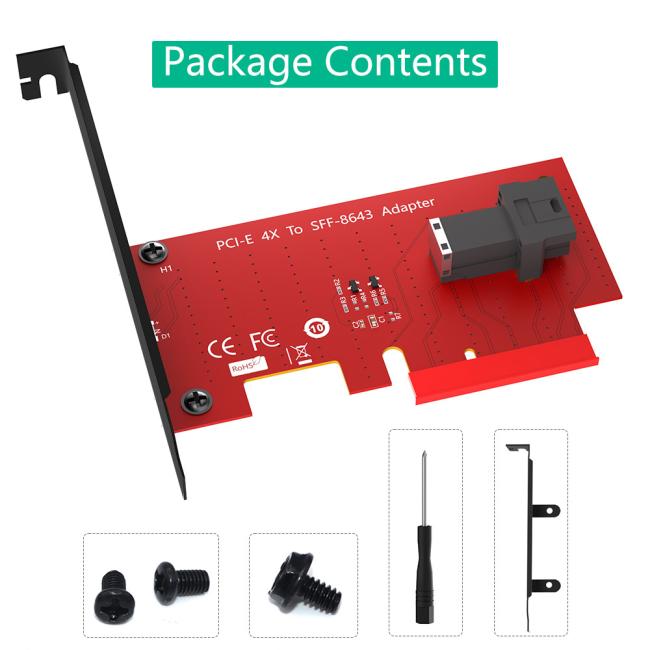 36Pin SFF 8643 Adapter package contents