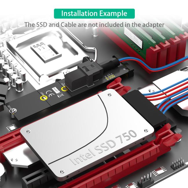 NVMe M.2 SFF 8643 Adapter package contents