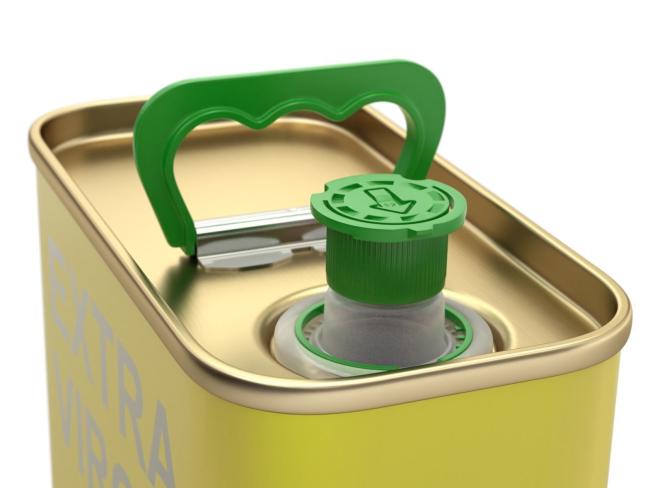 Close-up of oil can spout