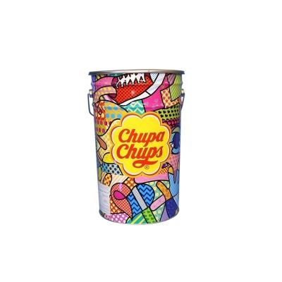 China DADI 25 Liter Conical Cheese Tinplate Metal Popcorn Bucket with Airtight Lid And CMYK / PMS/ UV Printing for sale