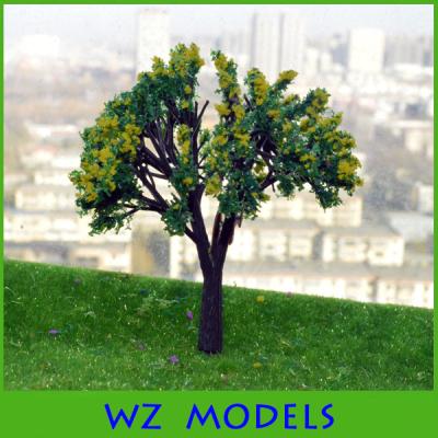 Китай 50mm 1,95 дюйма yellow&green миниая малая чувствительная модель поезда дерева масштабной модели цветастая ho продается