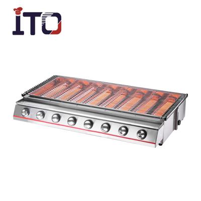 China Adjustable Height Stainless Steel Portable 8 Burners GRILL Grill Gas Camping en venta