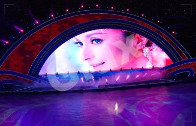 Cina Il colore pieno di Epistar P2 ha curvato lo schermo 2500cd/m2 500mm * 500mm * 45mm del LED in vendita