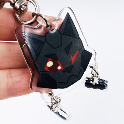 Cina Custom Logo Cheap Price Epoxy Resin Glitter Anime Cartoon Image Acrylic Keychain in vendita