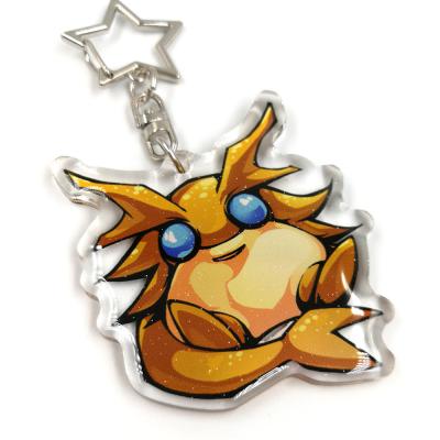 Cina High Quality Clear Double Sided Epoxy Covered Resin Anime Charms Printing Acrylic Key chain in vendita