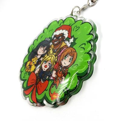 Cina Custom Clear Anime Epoxy Glitter Resin Printed Any Image Acrylic Charms Key chains in vendita