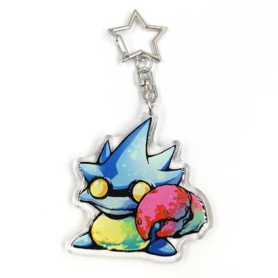 Cina New Design Hot Sell Custom High Quality Anime Transparent Epoxy Resin No Glitter Acrylic Keychains in vendita