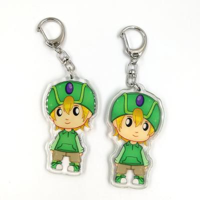 Cina Customize Printed Logo Epoxy Resin Glitter Sparkle Cute Anime Transparent Acrylic Charms Keychain in vendita