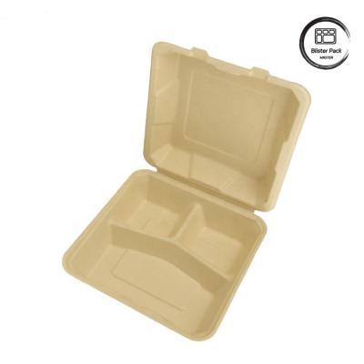 Chine 9 pouces Biodégradable Clamshell Containers à emporter Eco-friendly Stockage alimentaire jetable à vendre