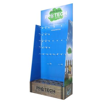 Cina Recyclable Material Promotion Corrugated Cardboard Hook Display Paper Floor Display Rack in vendita