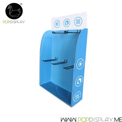 China Recyclable Material Corrugated Cardboard Promotional Foldable Retail Partner Display With Hooks en venta