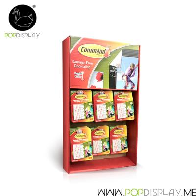 China Recyclable Material Promotion Corrugated Cardboard Partner Retail Foldable Display With Hooks en venta