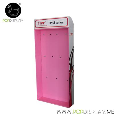 China Recyclable Material Paper Display With Plastic Hook Cardboard POP Holder Display For Phone Case en venta