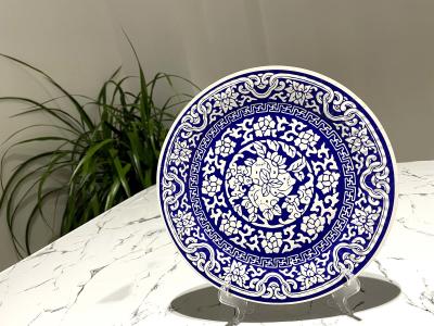 Cina Piatto di carta eliminabile blu e bianco del commestibile della porcellana in vendita