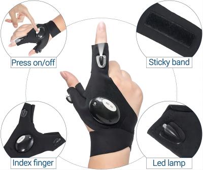 Chine LED lampe de poche Pêche Gants de course Travail Autres gants de sport Poisson Gants de pêche à domicile sans doigts à vendre