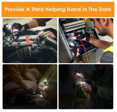 Chine LED lampe de poche Pêche Gants de course Travail Autres gants de sport Poisson Gants de pêche à domicile sans doigts à vendre