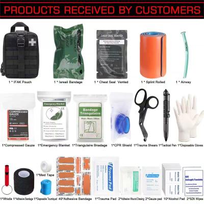 Chine 74 pièces de mise à niveau tactique Molle Ifak Trauma trousse de premiers soins sac à main déchiré Remplir les fournitures pour la survie Camping Randonnée Tra à vendre