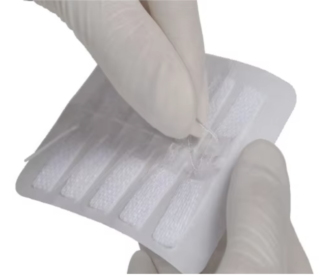 Self-Adhesive Dermaclip wound closure device - close-up