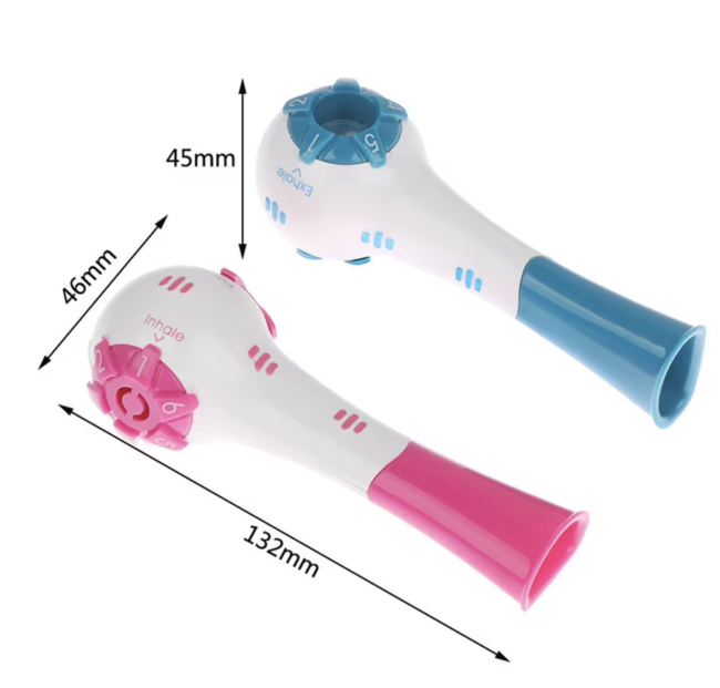 Respiratory trainer device in use