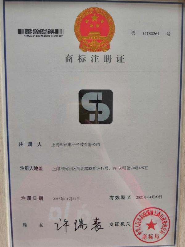 Trademark Registration Certificate - Shenzhen Xixun Cloud Technology Company Limited
