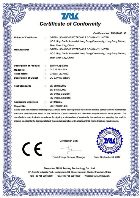 CE - GREEN LIGHTING TECHNOLOGY CO.,LTD