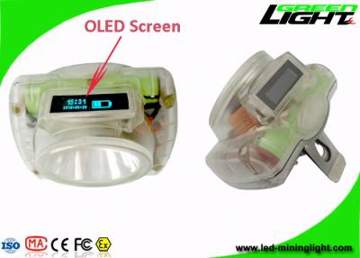 중국 OLED 스크린 무선 캡 램프, 13000Lux 주도하는 마이닝 전면램프 6.2Ah 배터리 IP 68 판매용