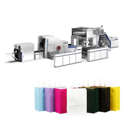 Chine Sac de papier inférieur de place rendant la machine dans l'attache en ligne de poignée complètement automatique à vendre