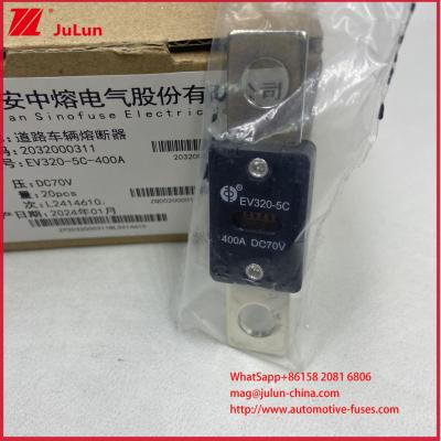 Κίνα Η μέθοδος τοποθέτησης EV320-5C 5X -400A 175A DC70V ηλεκτρικού οχήματος ασφάλειας M8 συμμορφώνεται με τα πρότυπα ISO8820-5 και GB/T31465.5-2015 προς πώληση