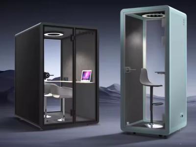 China Fully Enclosed Indoor Office Pod Large Modular Soundproof Booth with Color Changing Lights for sale