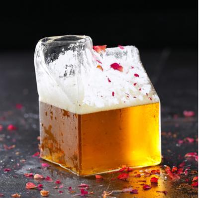 China garrafa especial da caixa do leite do potenciômetro do café 350ml transparente para a garrafa de vidro do cocktail da barra à venda