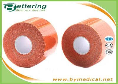 China Kinesiology Tape Kinesio Tape 5cm x 5m Waterproof Pure Cotton,Sports Safety Muscle Tape Orange Colour for sale