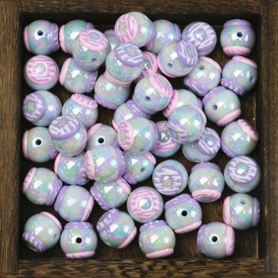 Chine Chunky Gumball Rose Couleur En Vrac Bubblegum Perles Acrylique Perles En Vrac Pour Bijoux à vendre