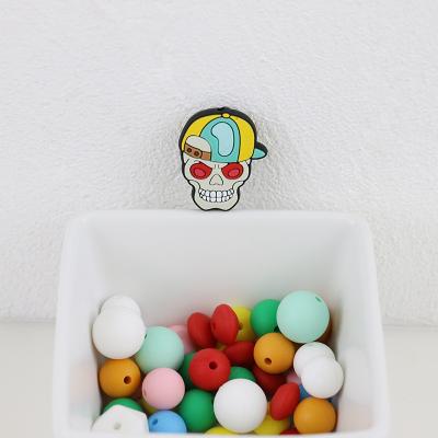 중국 DIY 펜 열쇠고리를 위한 맞춘 핼로윈 머리 호박 실리콘 초점 비즈 판매용